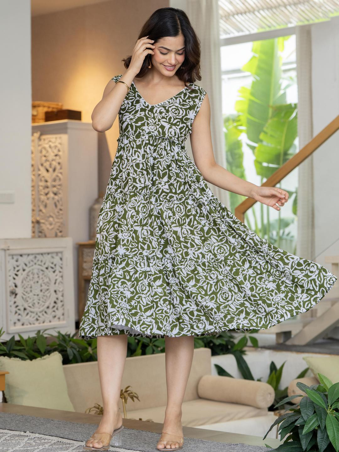 Buy NWH Green Viscose Rayon Dresses - Dresses for Women 35170768 | Myntra