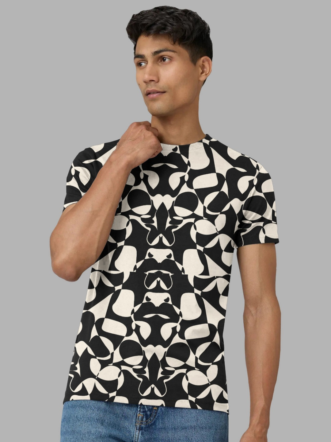 Buy FTX Men Abstract Printed Round Neck T Shirt - Tshirts for Men ...
