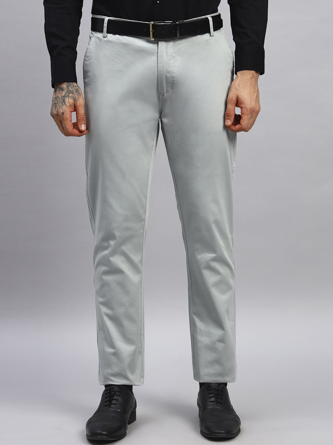 Buy RARE CAMEL Men Relaxed Straight Leg Slim Fit High Rise Chinos ...