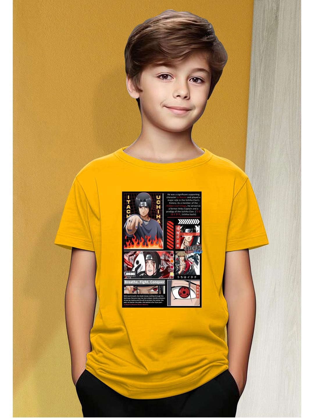 Buy Yellow Itachi Anime Graphic Print T Shirt - Tshirts for Unisex Kids ...
