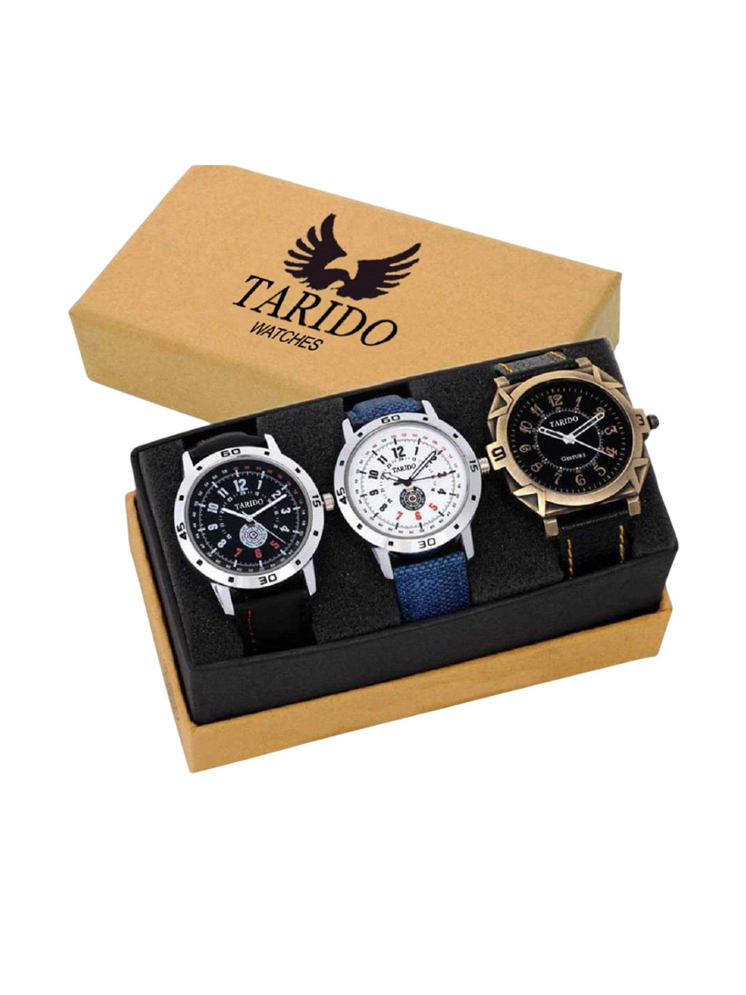 Buy TARIDO Men Set Of 3 Dial & Straps Analogue Watch Combowatch_TD006 ...