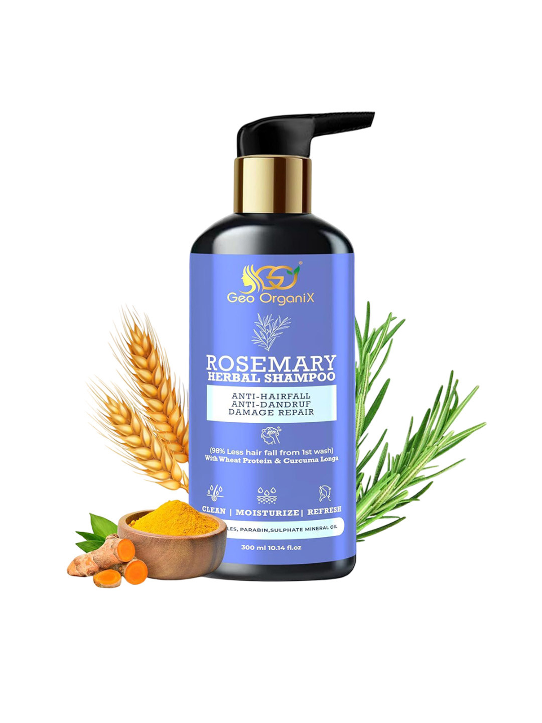 Buy Geo OrganiX Rosemary Herbal Shampoo 330 Ml - Shampoo for Unisex ...