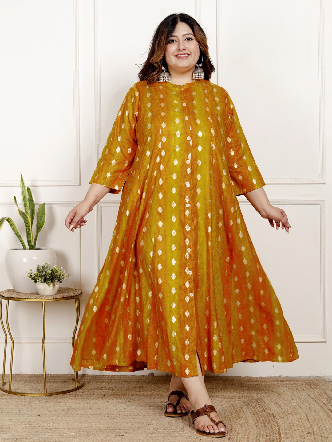 Buy Swasti Women Ethnic Motifs Print Maxi Dress - Dresses for Women ...