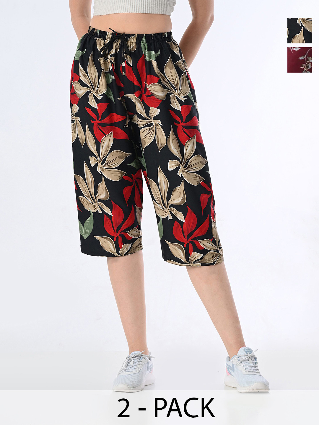 Buy BAESD Women Printed Loose Fit High Rise Capris - Capris for Women ...