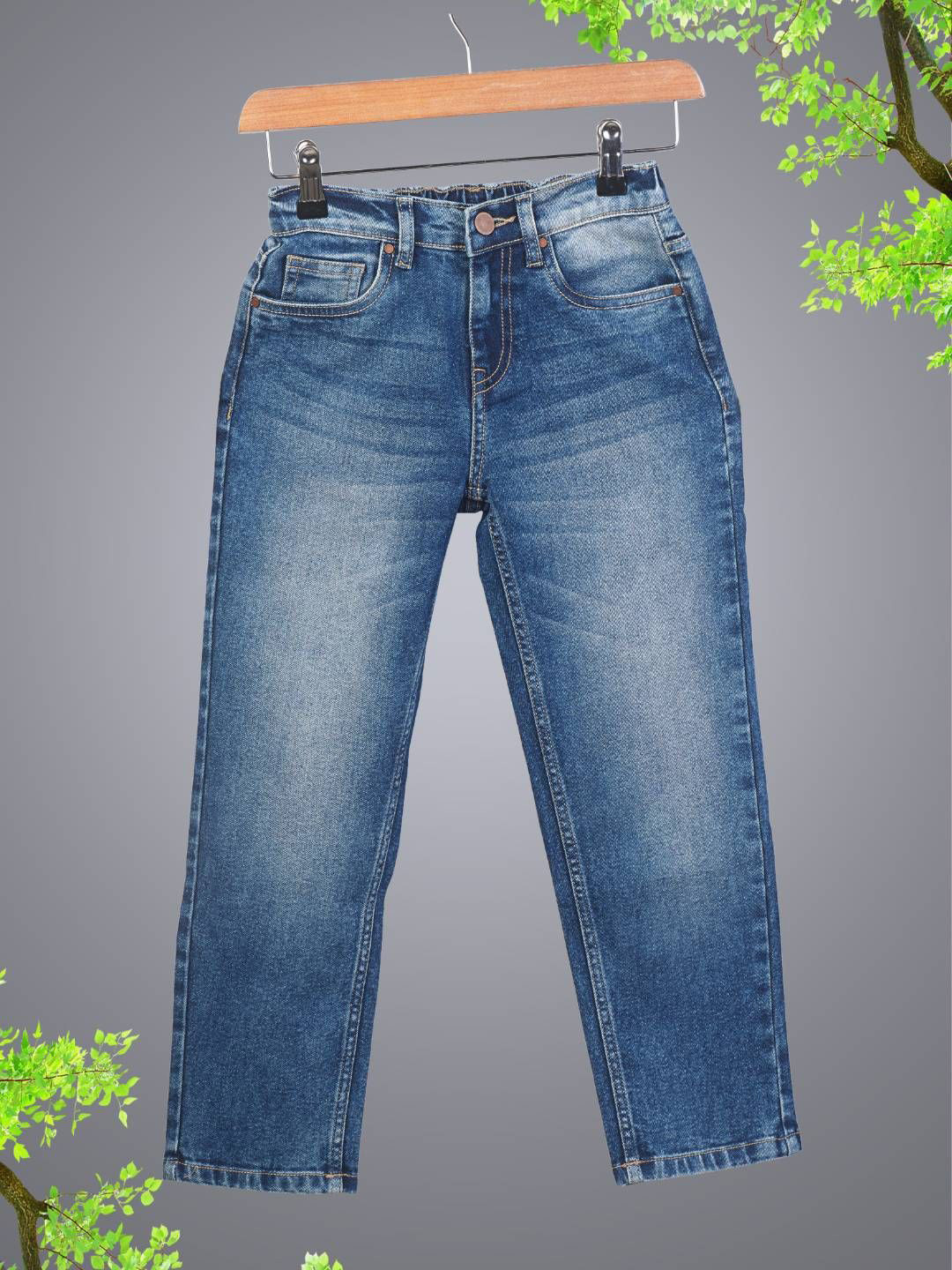 Buy HERE&NOW Boys Wide Leg Mid Rise Heavy Fade Stretchable Jeans ...