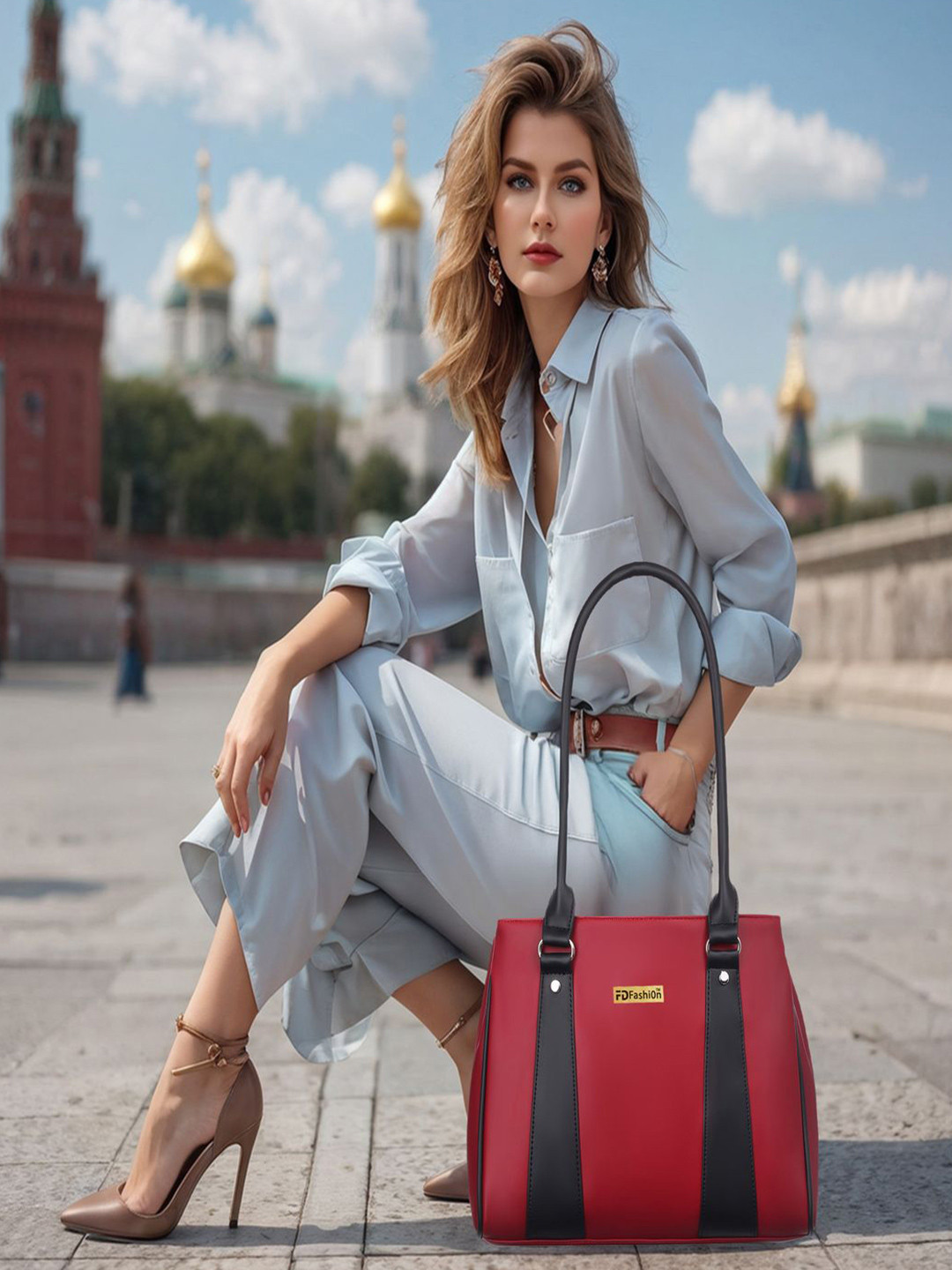 Buy FD Fashion Colourblocked Structured Shoulder Bag - Handbags for ...