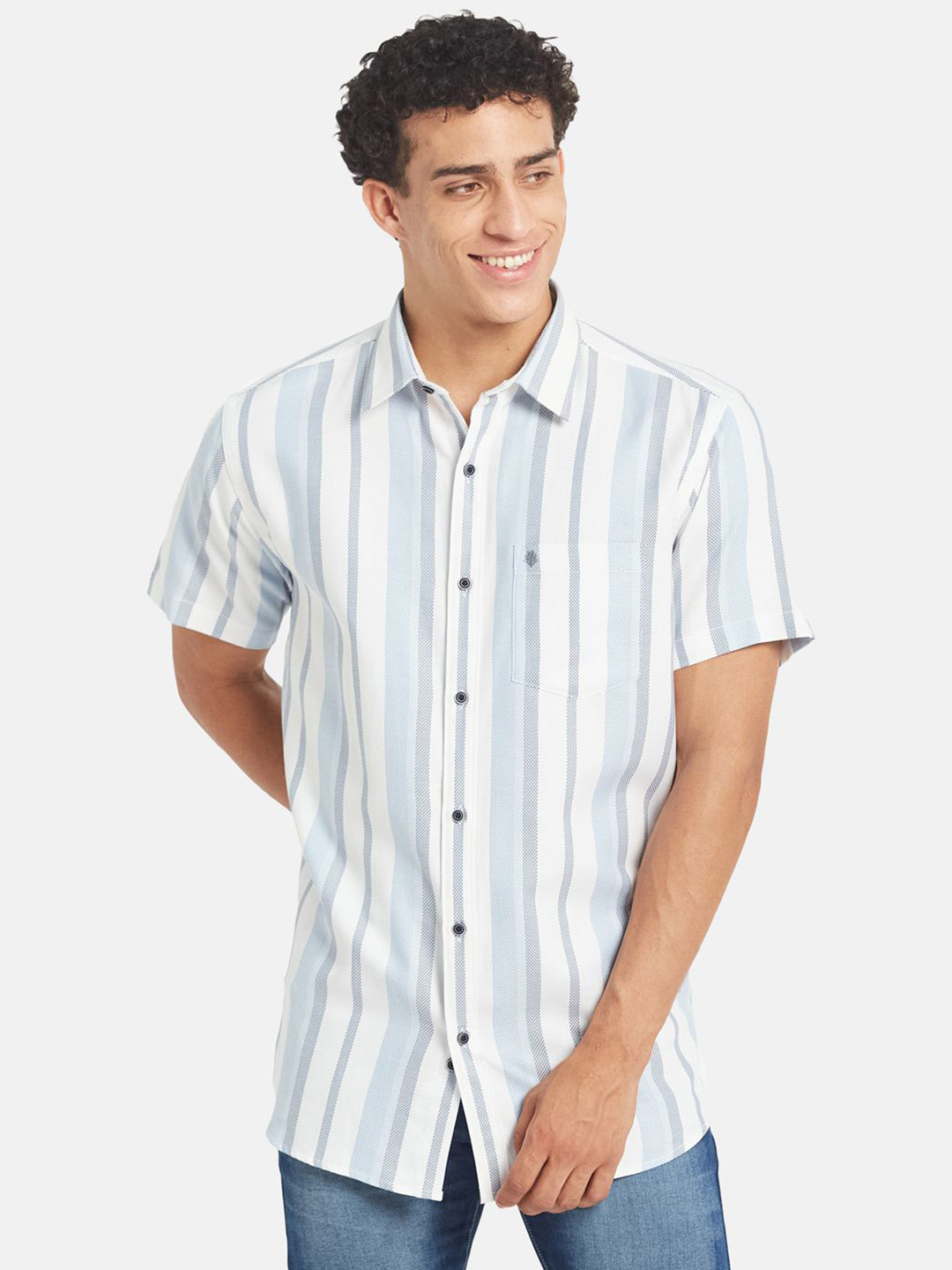 Buy METTLE Men Vertical Striped Spread Collar Cotton Casual Shirt - Shirts for Men 34742859 | Myntra