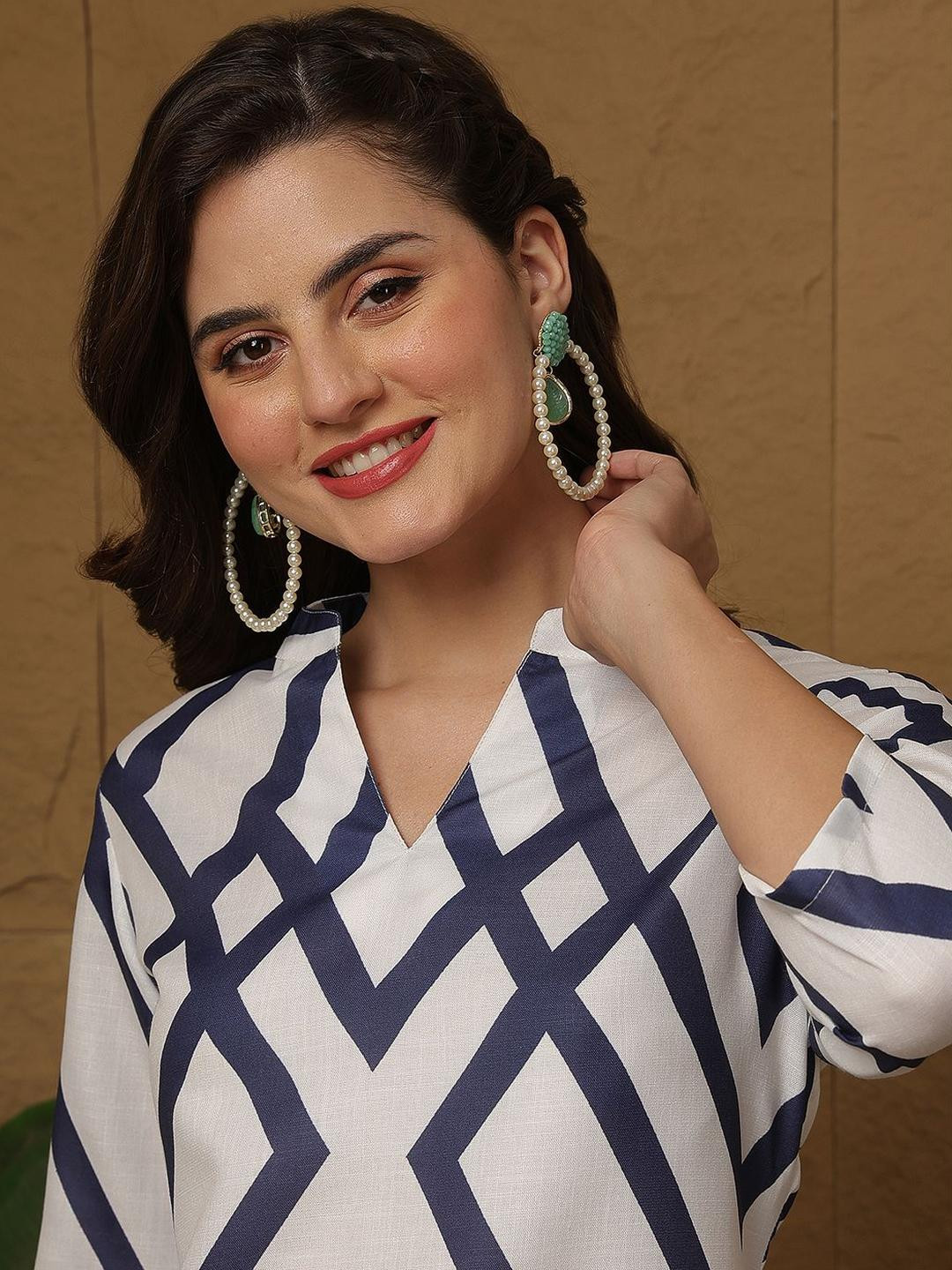 Buy Anouk Rustic Women Ethnic Motifs Three Quarter Sleeves Kurtis ...