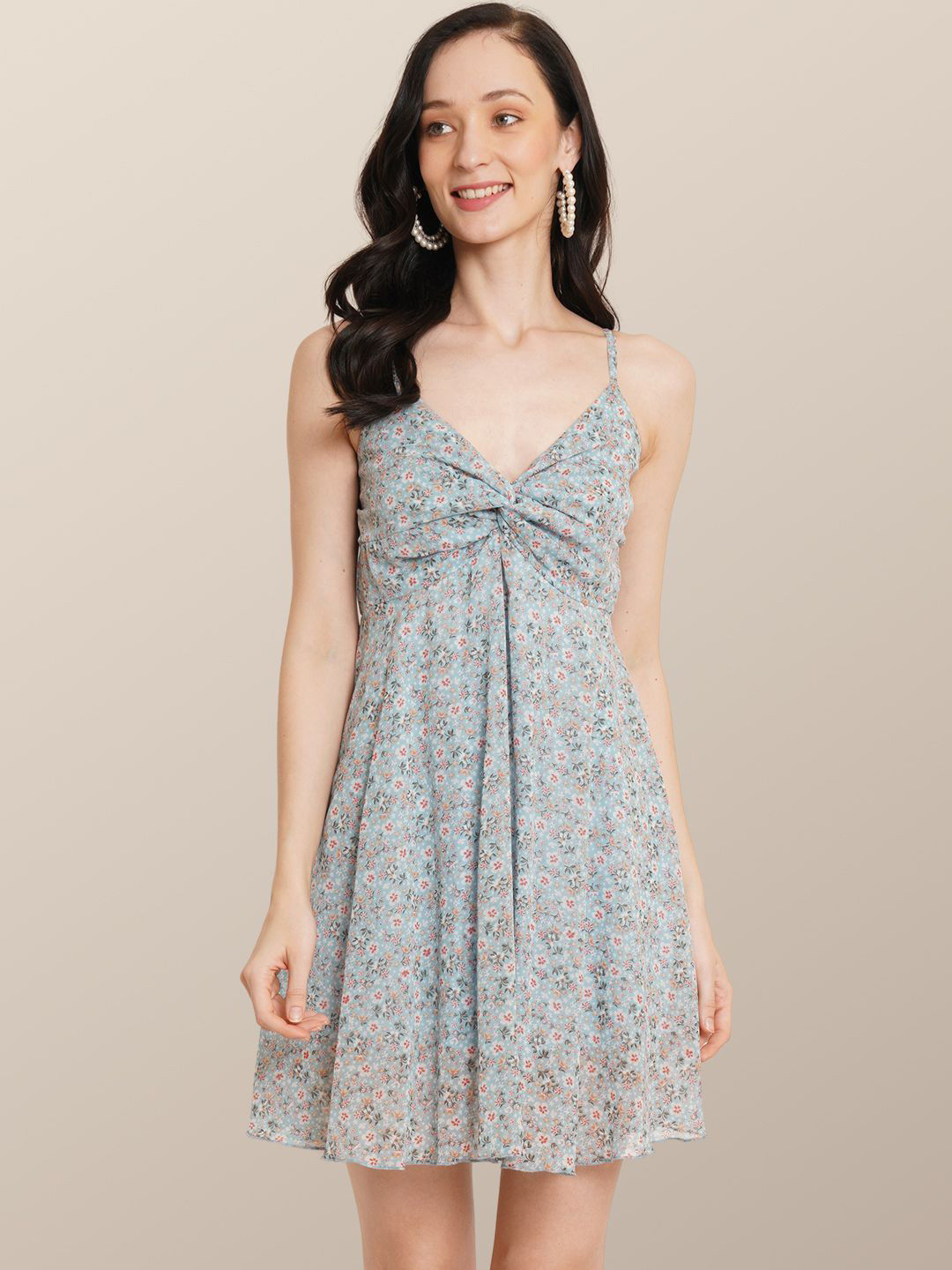 Buy Chemistry Floral Print Georgette Empire Dress - Dresses for Women ...