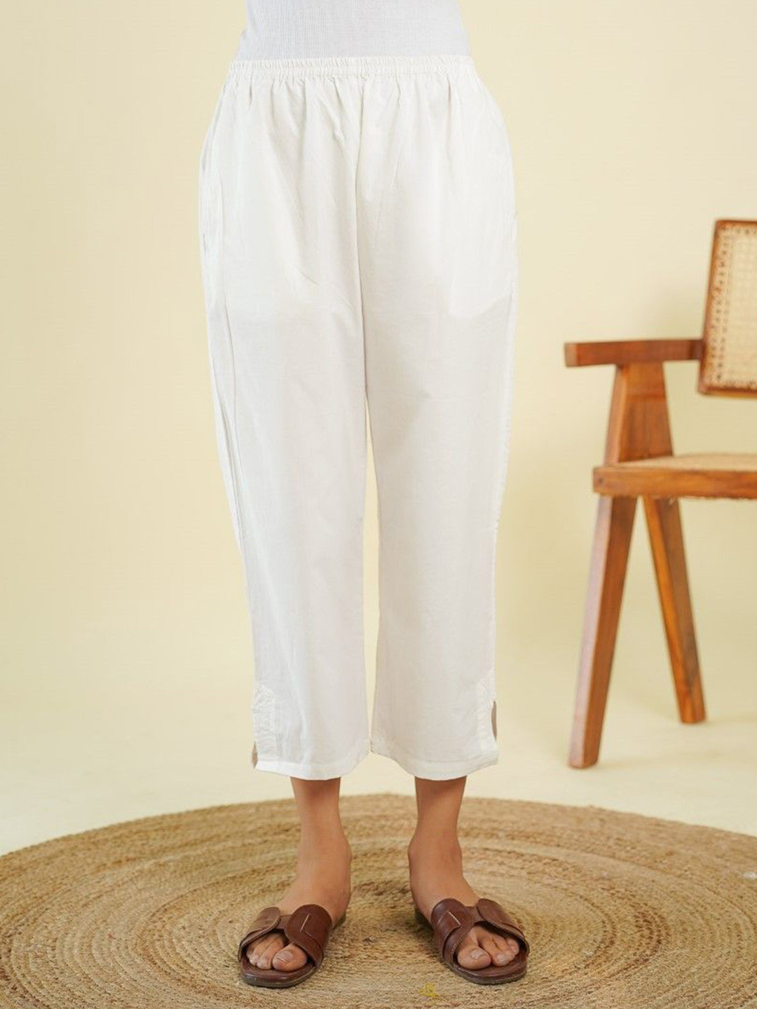 Buy GOODHAND Cotton Mid Rise Trousers - Trousers for Women 33018434 ...