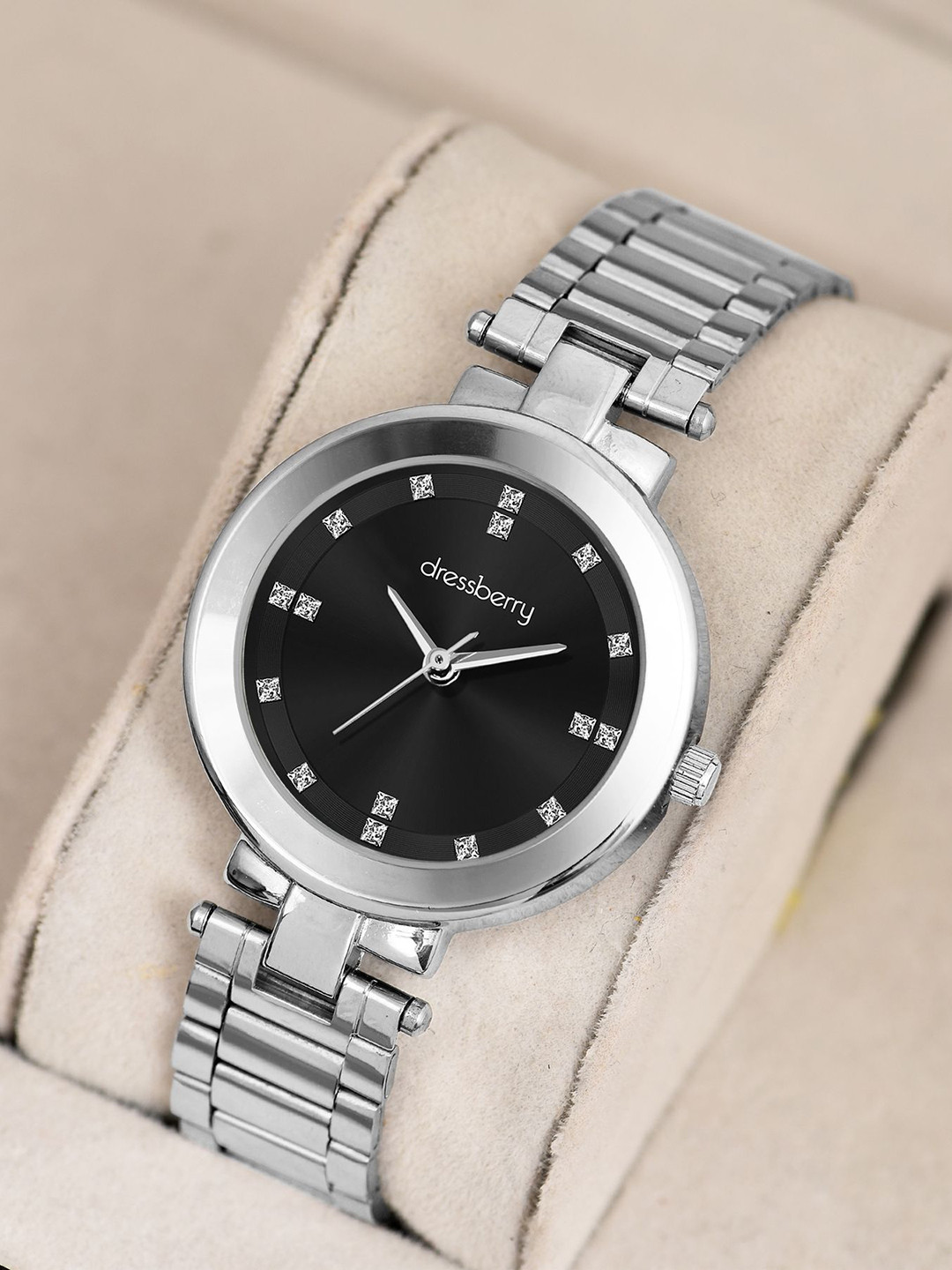 Buy DressBerry Women Brass Embellished Dial & Stainless Steel Straps ...