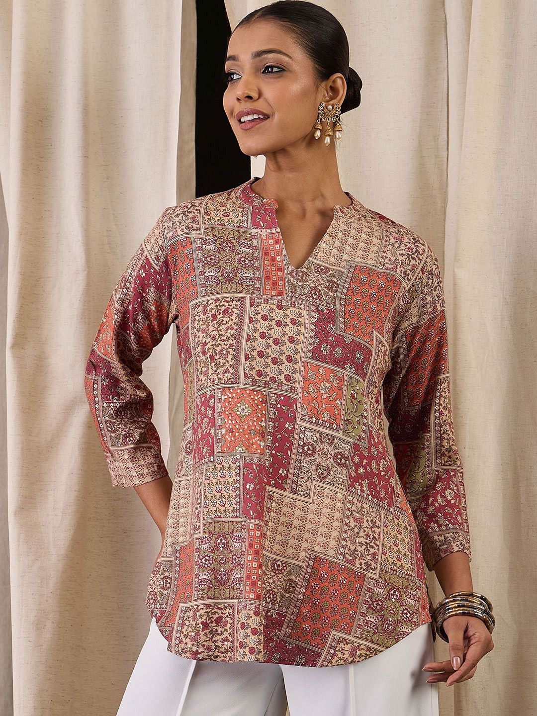 Buy Anouk Women Abstract Printed A Line Short Kurti - Kurtis for Women ...