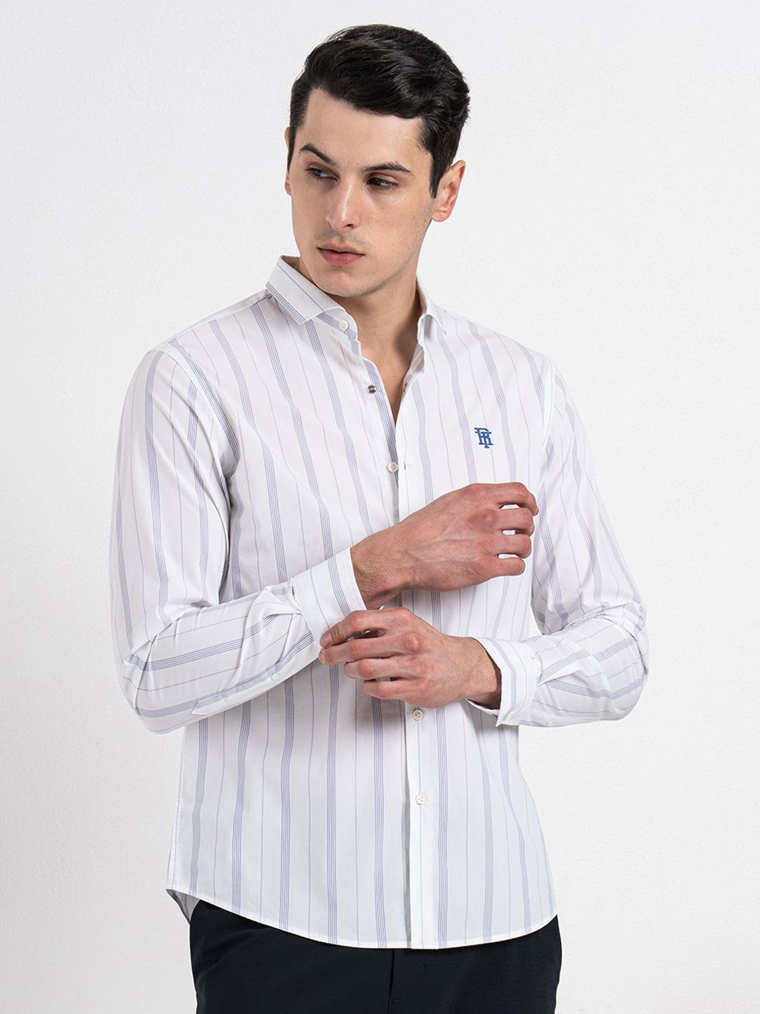 Buy Red Tape Men Stretched Stripe Loose Fit Spread Collar Shirt ...