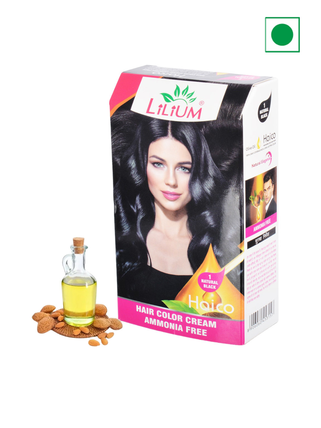 Buy Lilium Haico Hair Color Cream With Olive Oil 100ml Black - Hair ...