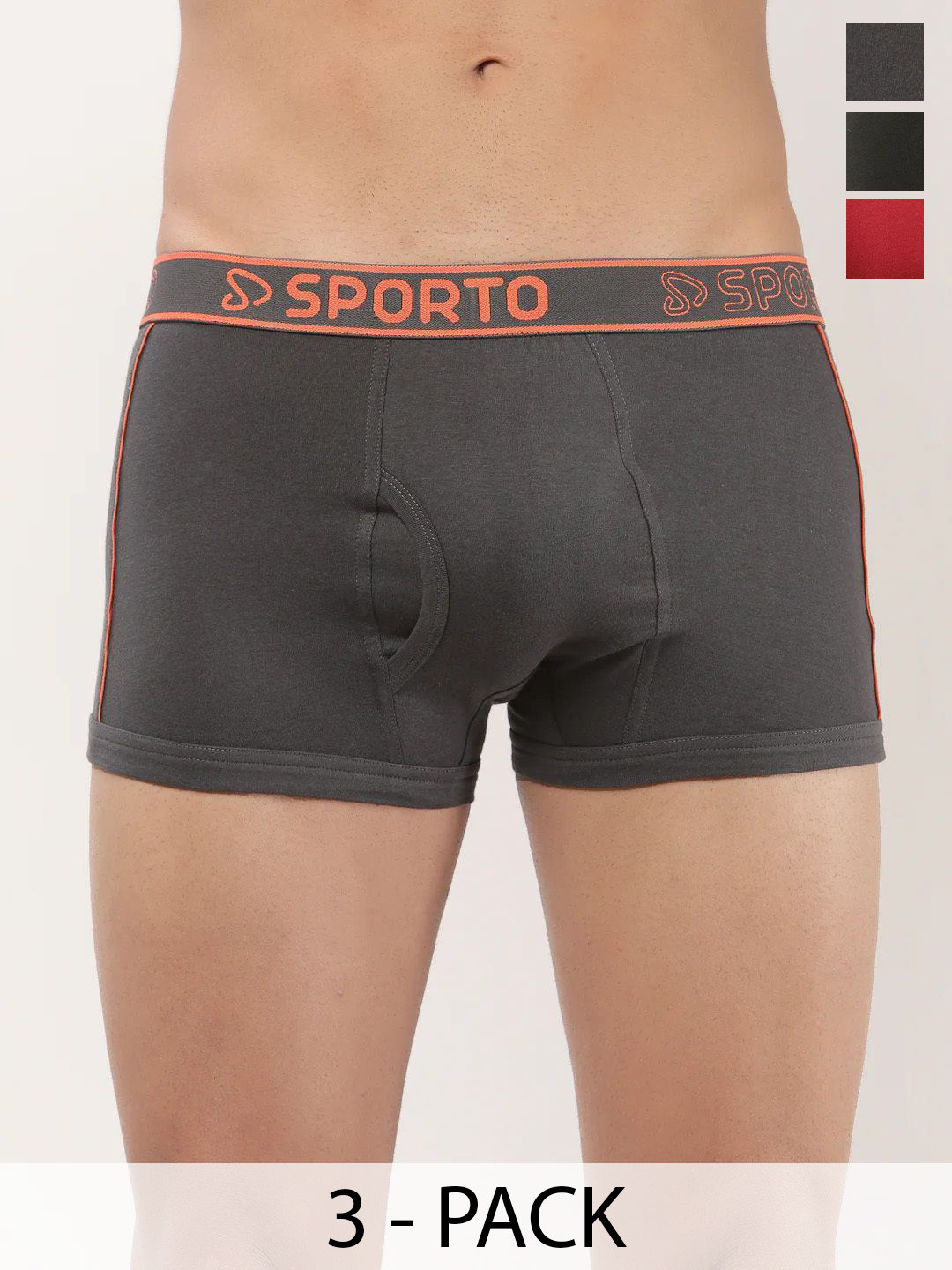 Buy Sporto By Macho Men Pack Of 3 Anti Rash Short Trunks Sprto_M1020 CH ...