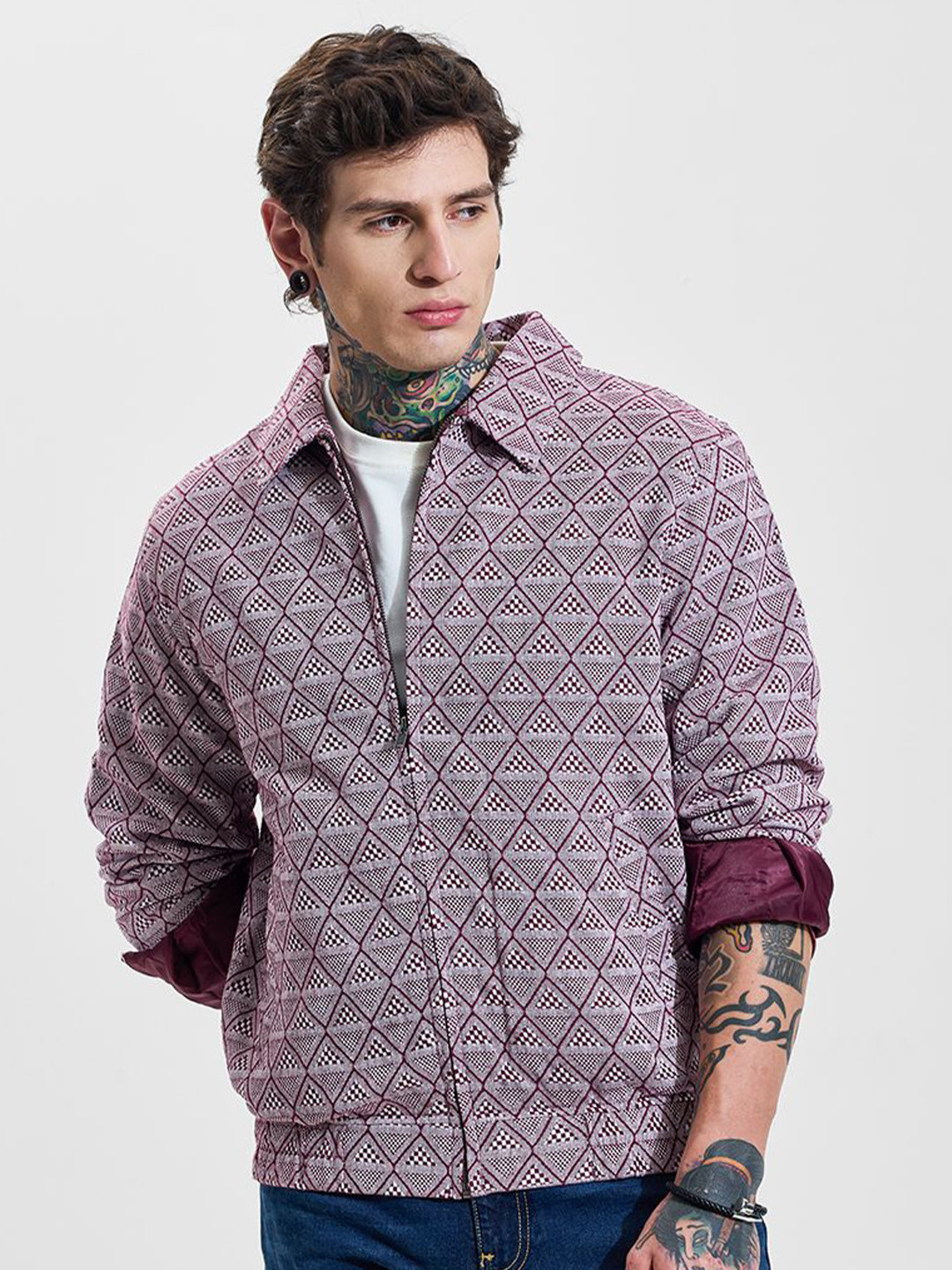 Buy Snitch Men Geometric Sporty Jacket - Jackets for Men 33132593 | Myntra