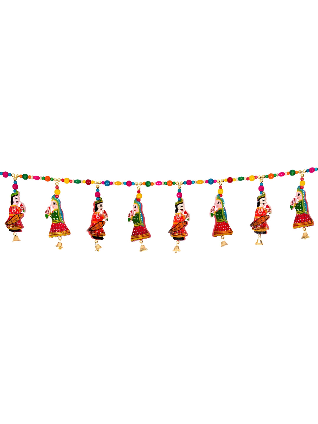 Buy RR Crafts Red & Blue Khamma Ghani Thoran Door Hanging - Festive ...