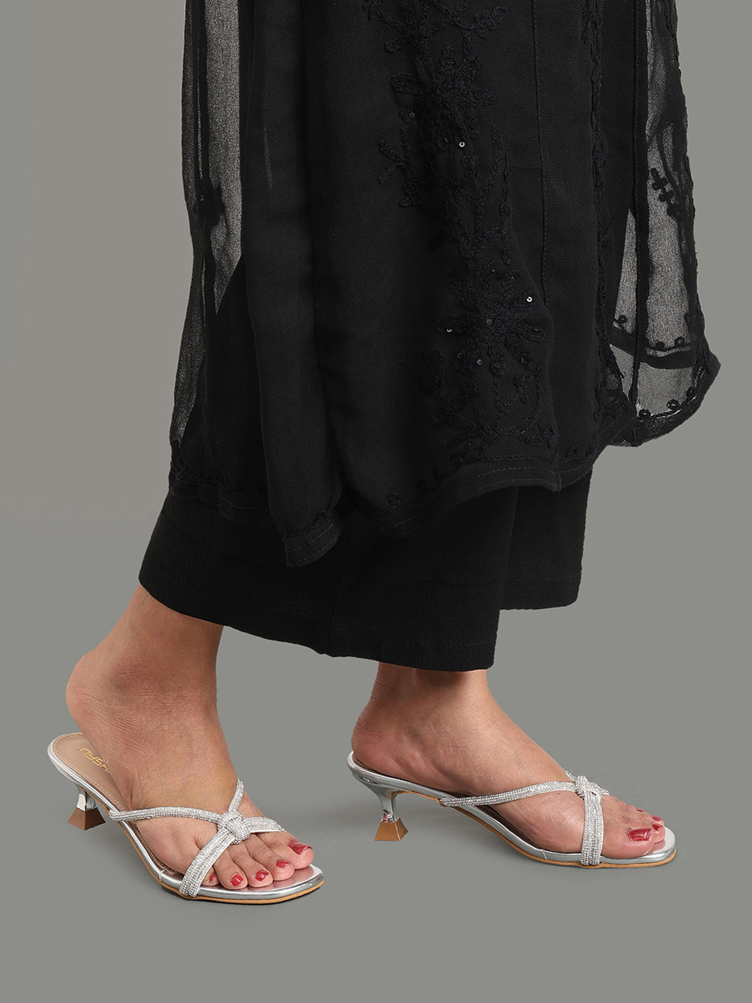 Buy Nysah Embellished Leather Party Comfort Sandals - Heels for Women ...