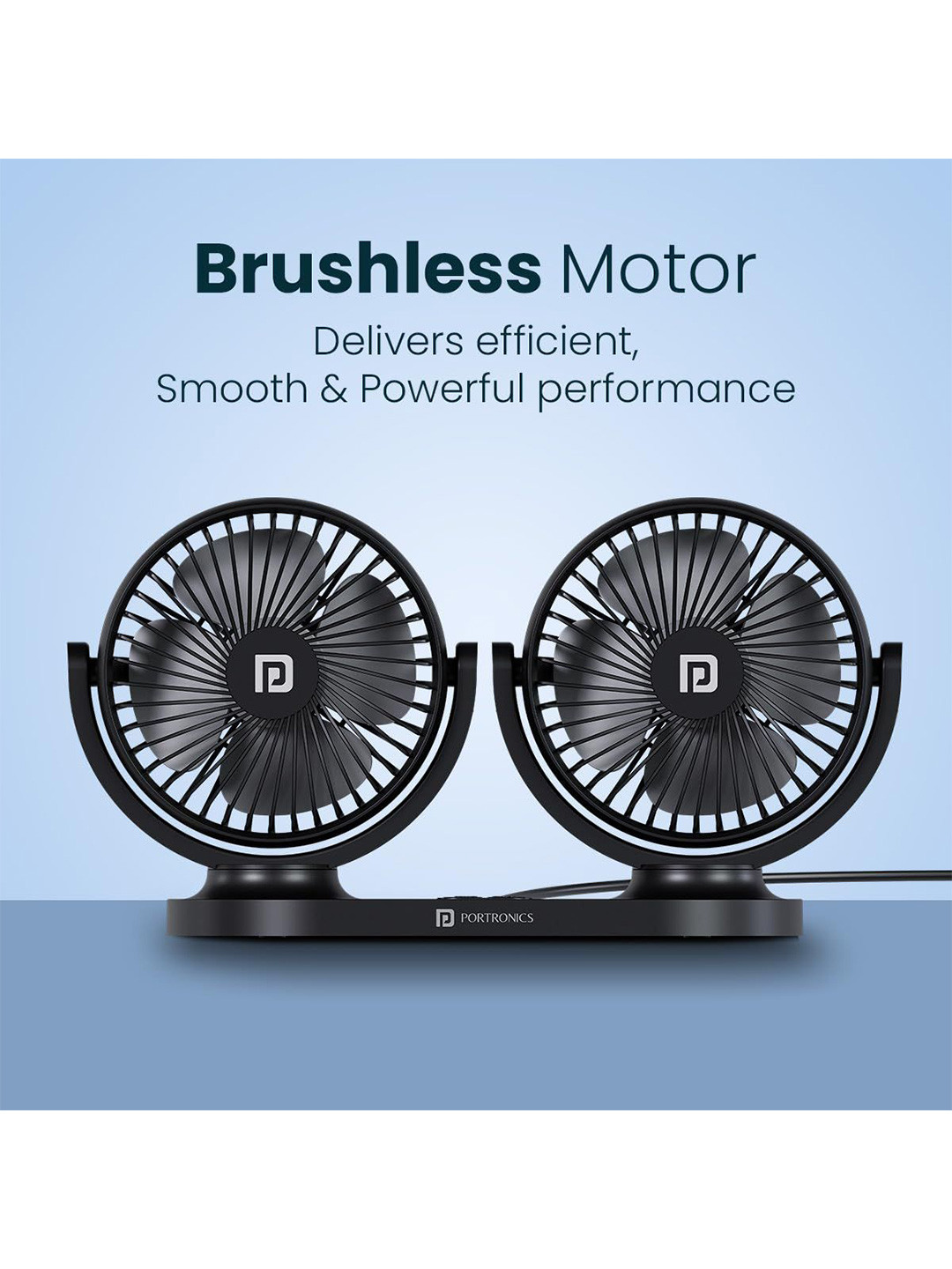 Buy Portronics TwinCool Dual Head Portable USB Powered Fan With 360 ...