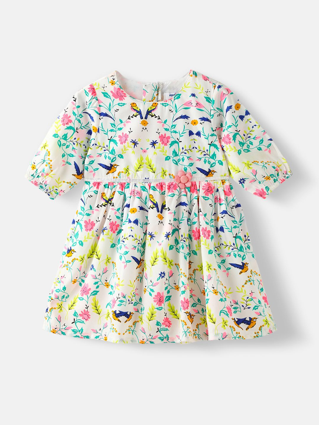 Buy Nauti Nati Girls Floral Printed Knee Length Dress - Dresses for ...