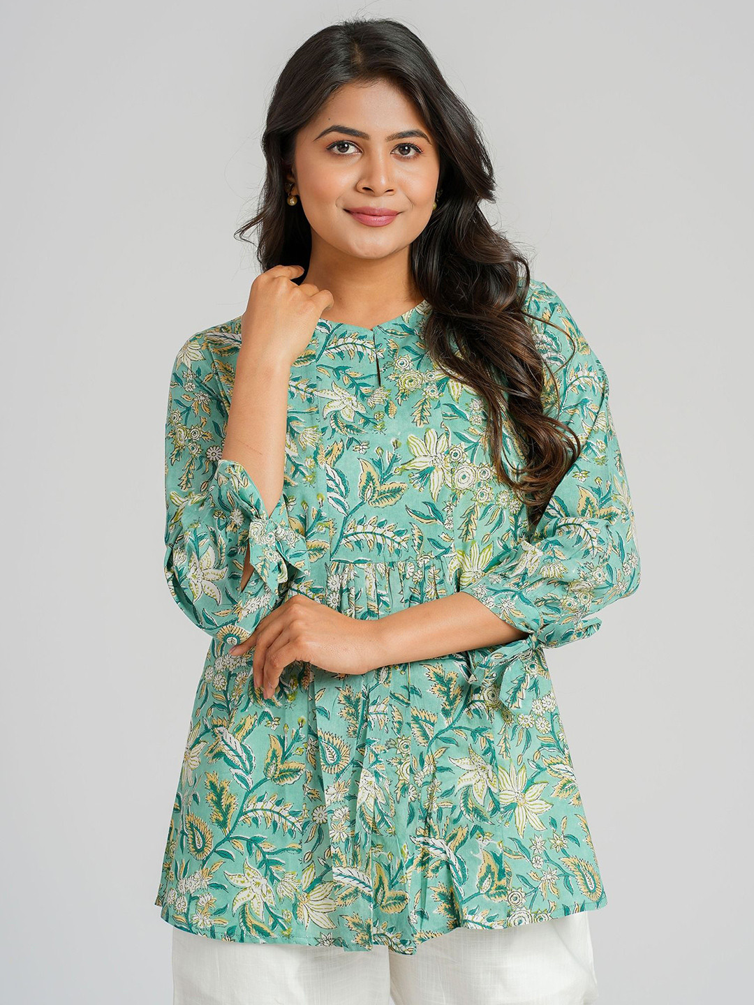 Buy Cotton Curio Women Cotton Block Printed Short Tunics - Tunics for ...