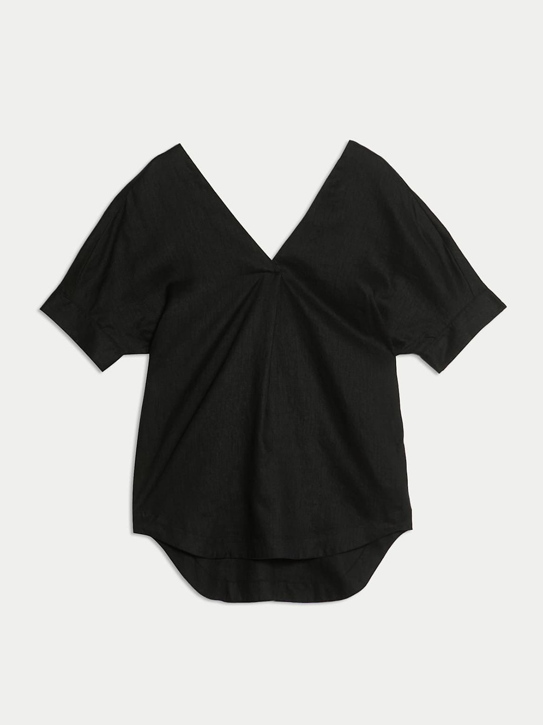 Buy Marks & Spencer Linen V Neck High Low Top - Tops for Women 33173401 ...