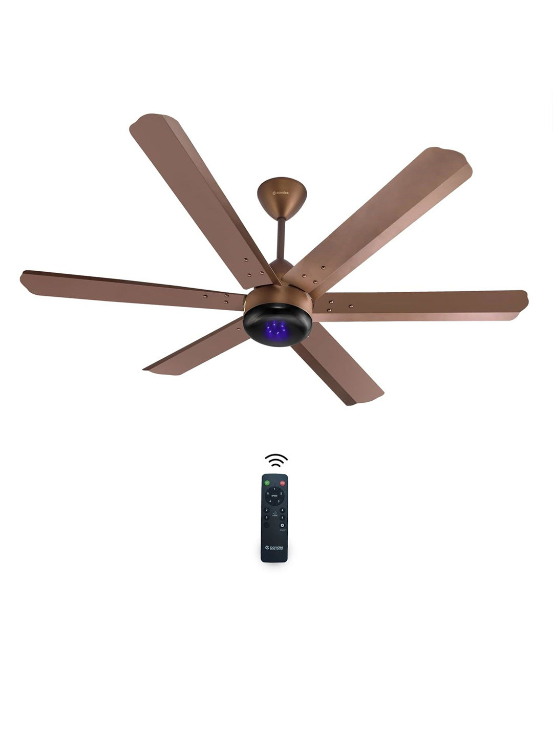 Buy Candes Phantom Brown BLDC 1200mm 6 Blade Ceiling Fan With Remote ...