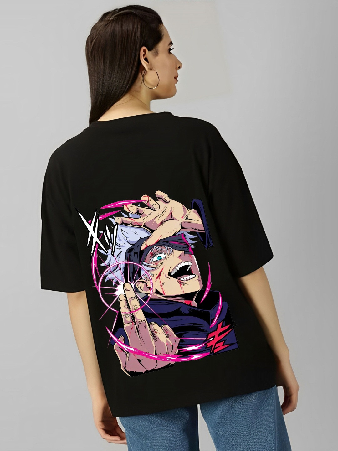 Buy Kintu Parantu Women Graphic Printed Round Neck Cotton Oversized T ...