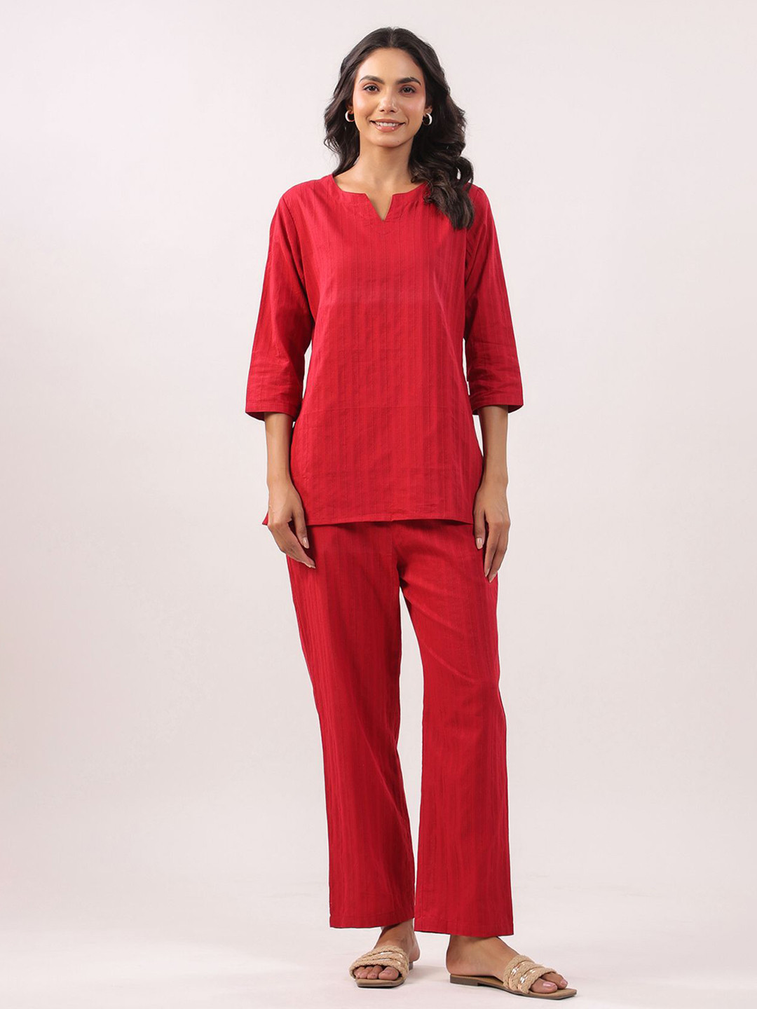 Buy JISORA Striped Pure Cotton Co Ord Set - Co Ords for Women 33170930 ...