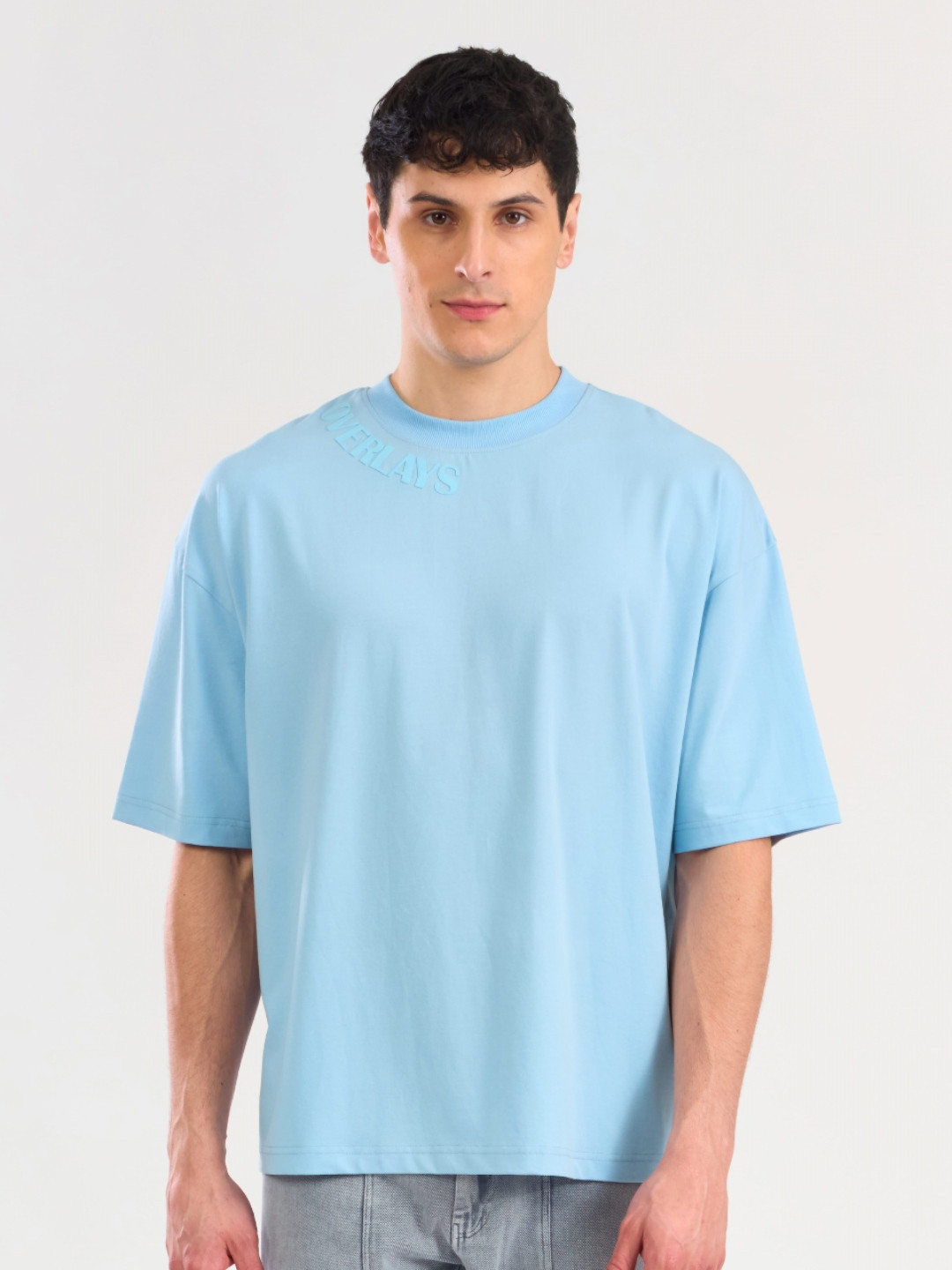 Buy Overlays Men Graphic Printed Polo Collar Oversized T Shirt ...
