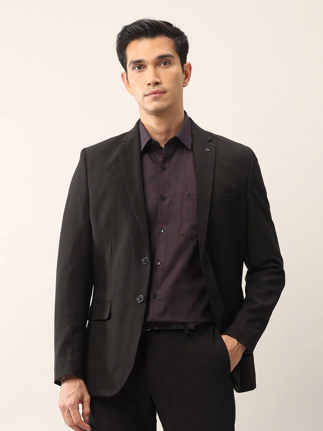 Buy Arrow Men Printed Tailored Fit Single Breasted 2 Piece Suits ...