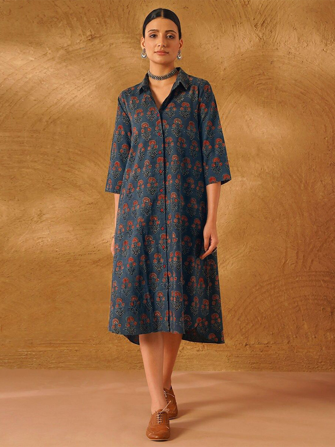 Buy JAYPORE Women Floral Print A Line Maxi Dress - Dresses for Women ...