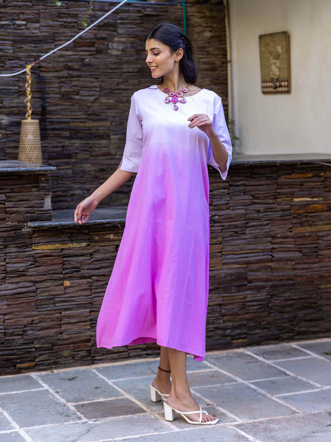 Buy INAAYA JAIPUR Women Cotton A Line Maxi Dress - Dresses for Women ...