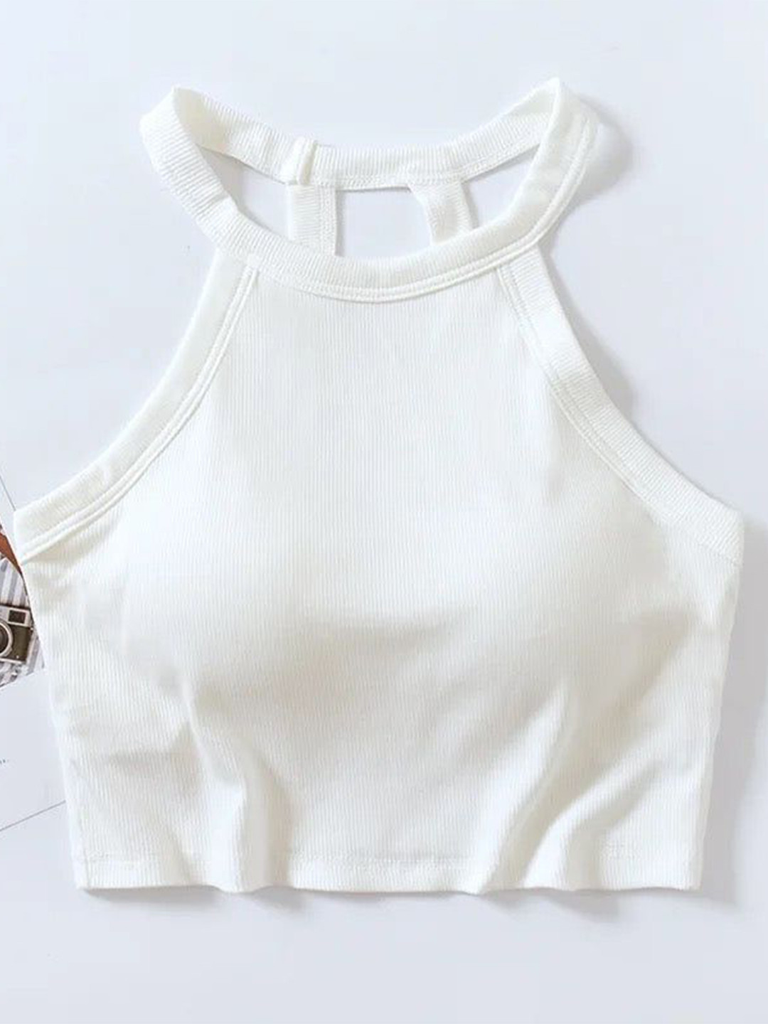 Buy Alamode By Akanksha Women White Jenny Tank Tops With Inbuilt Bra ...