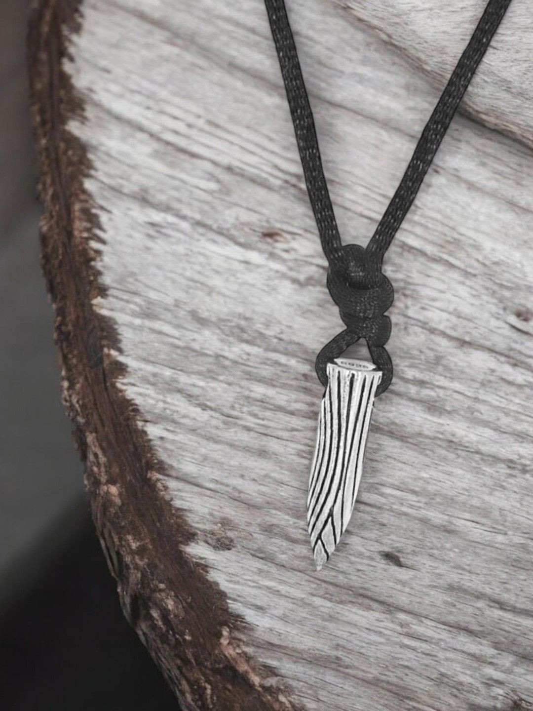 Buy The Roadster Lifestyle Co Men Silver Toned & Black Bullet Pendant ...