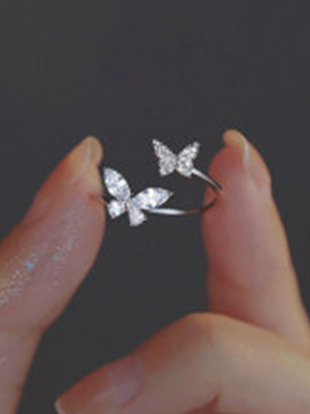 Buy Just Lil Things Crystals Studded Butterfly Finger Ring - Ring for ...