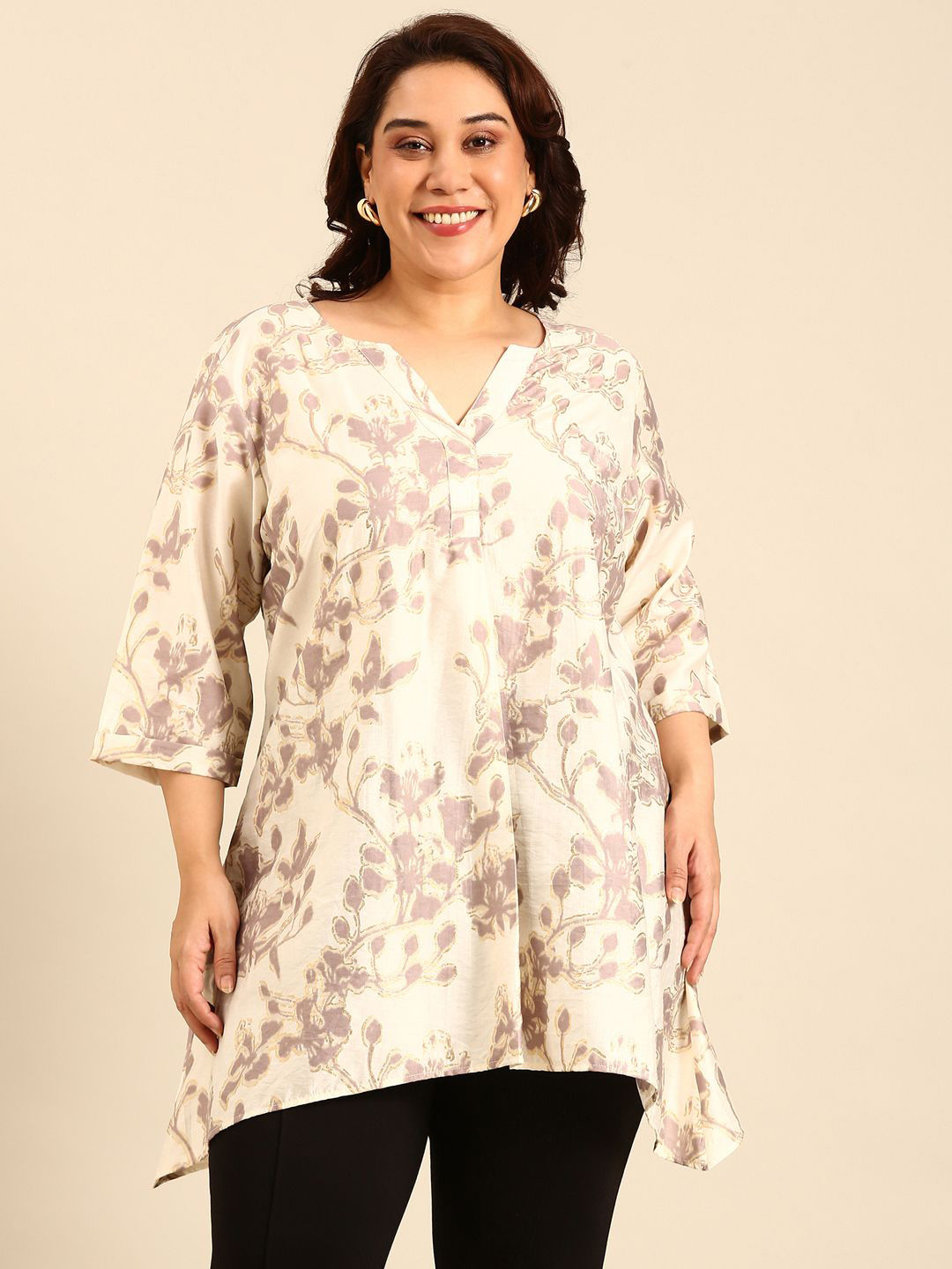 Buy The Pink Moon Women Printed A Line Longline Tunic - Tunics for ...