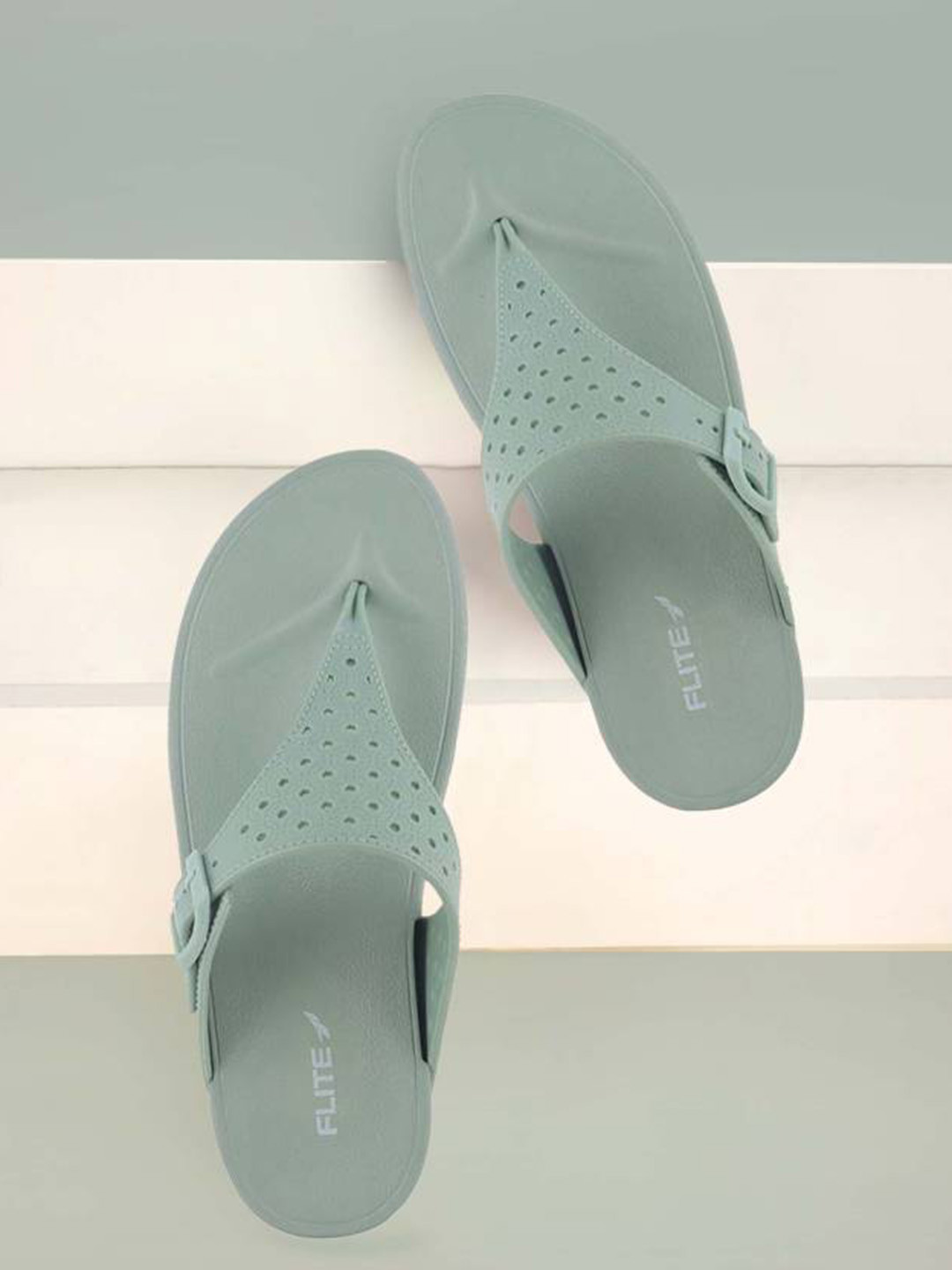 Buy FLITE Women T Strap Flip Flops With Laser Cuts - Flip Flops for ...