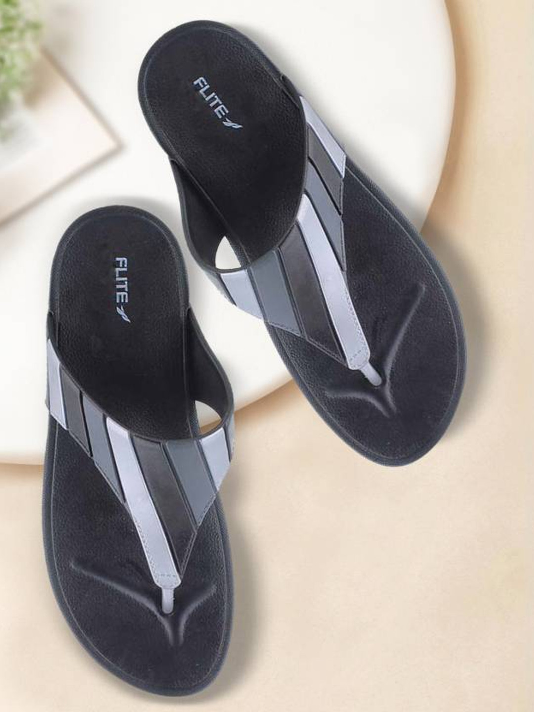 Buy FLITE Women Striped T Strap Flip Flops - Flip Flops for Women ...