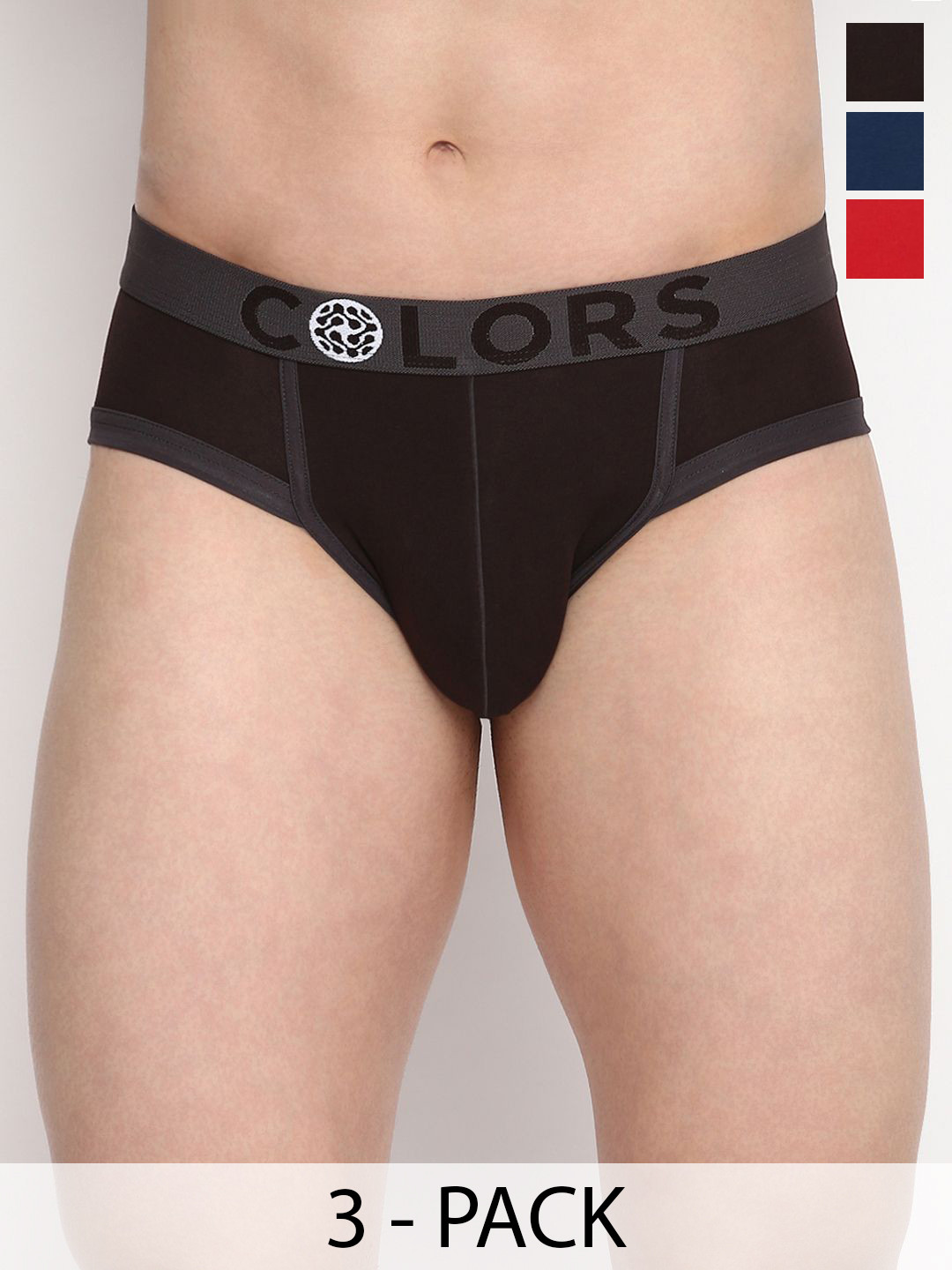 Buy COLORS By Rupa Frontline Men Pack Of 3 Basic Briefs Colors116_ABL(1) Brw(1) R(1) 80 - Briefs ...