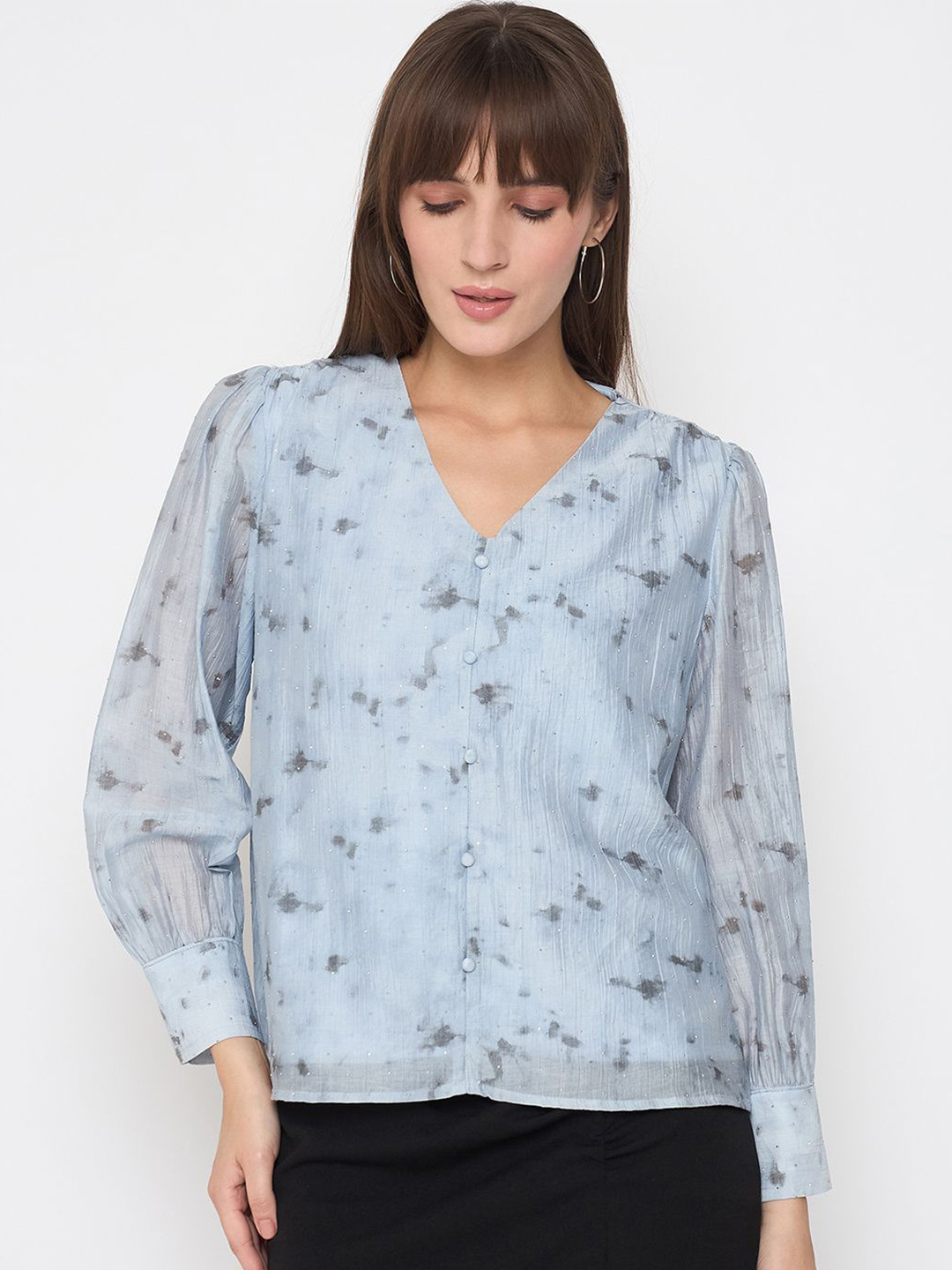 Buy Madame Self Design Cuffed Sleeves Top - Tops for Women 33234943 ...