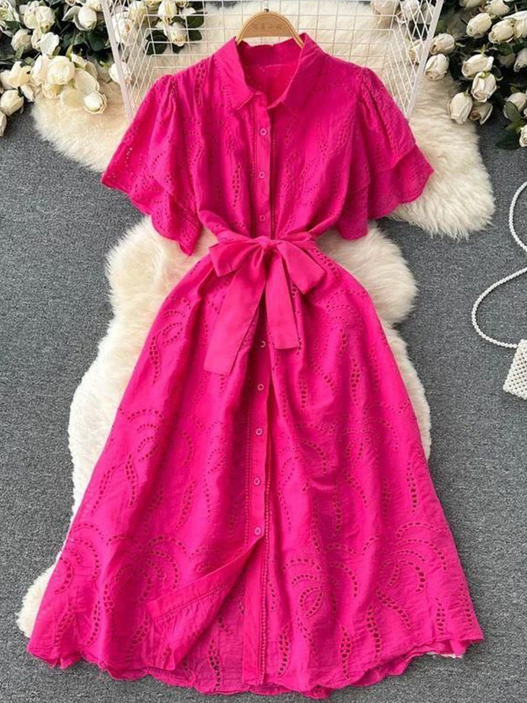 Buy Alamode By Akanksha Pink Ginny Cotton Dress - Dresses for Women ...