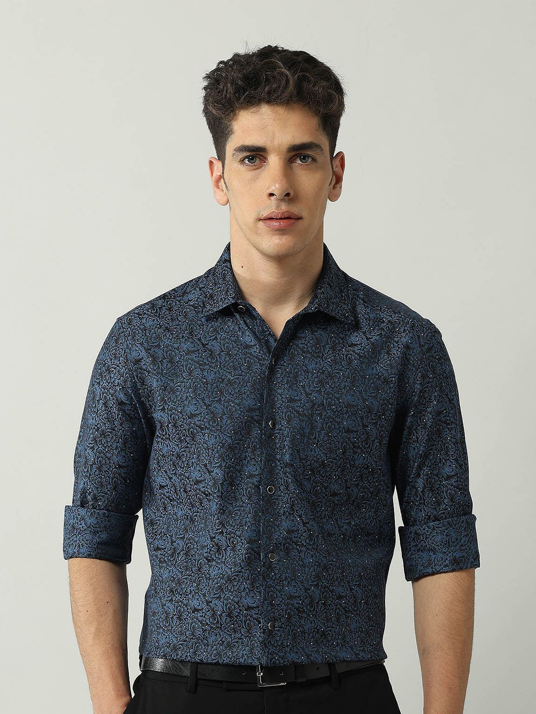 Buy AD By Arvind Men Classic Slim Fit Printed Casual Shirt - Shirts for ...