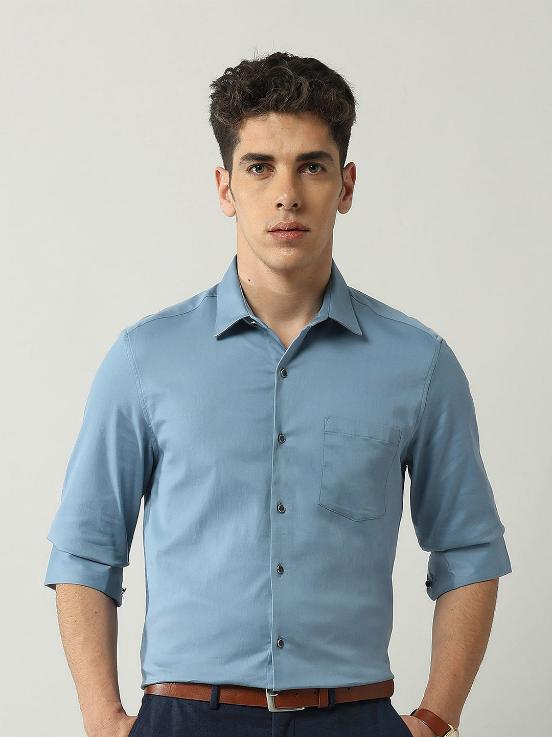 Buy AD By Arvind Men Classic Slim Fit Casual Shirt - Shirts for Men ...