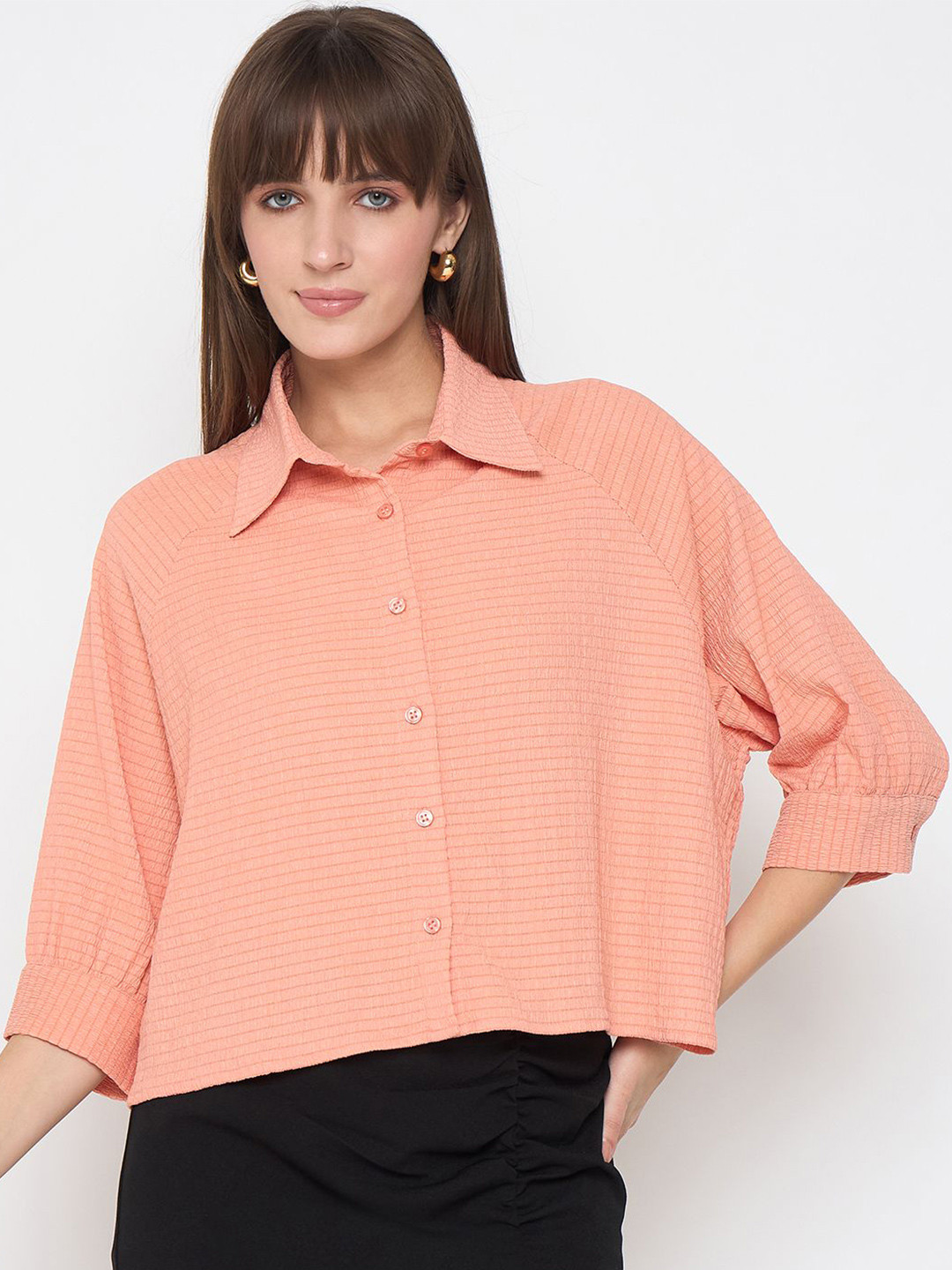 Buy Madame Women Micro Checks Opaque Checked Casual Shirt - Shirts for ...