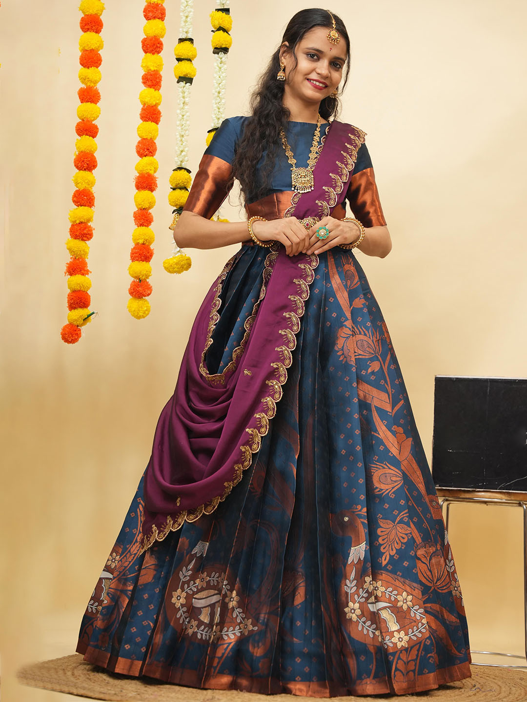 Buy Fabcartz Semi Stitched Lehenga & Unstitched Blouse With Dupatta ...