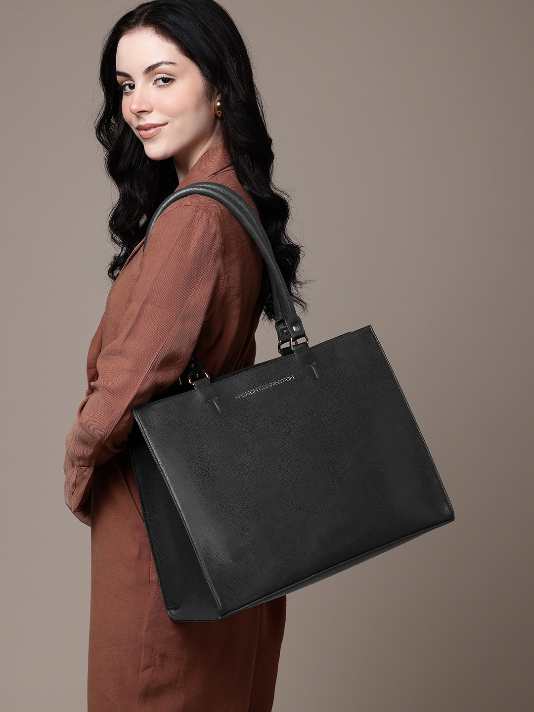 Buy French Connection Textured Structured Handheld Bag - Handbags for ...