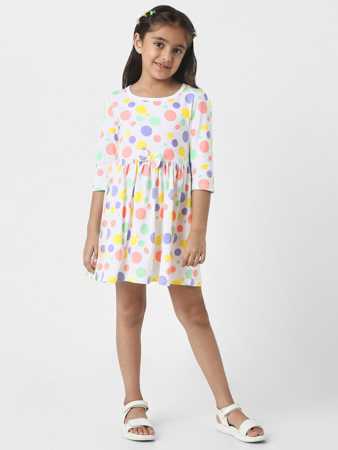 Buy Nauti Nati Polka Dot Print Fit & Flare Dress - Dresses for Girls ...