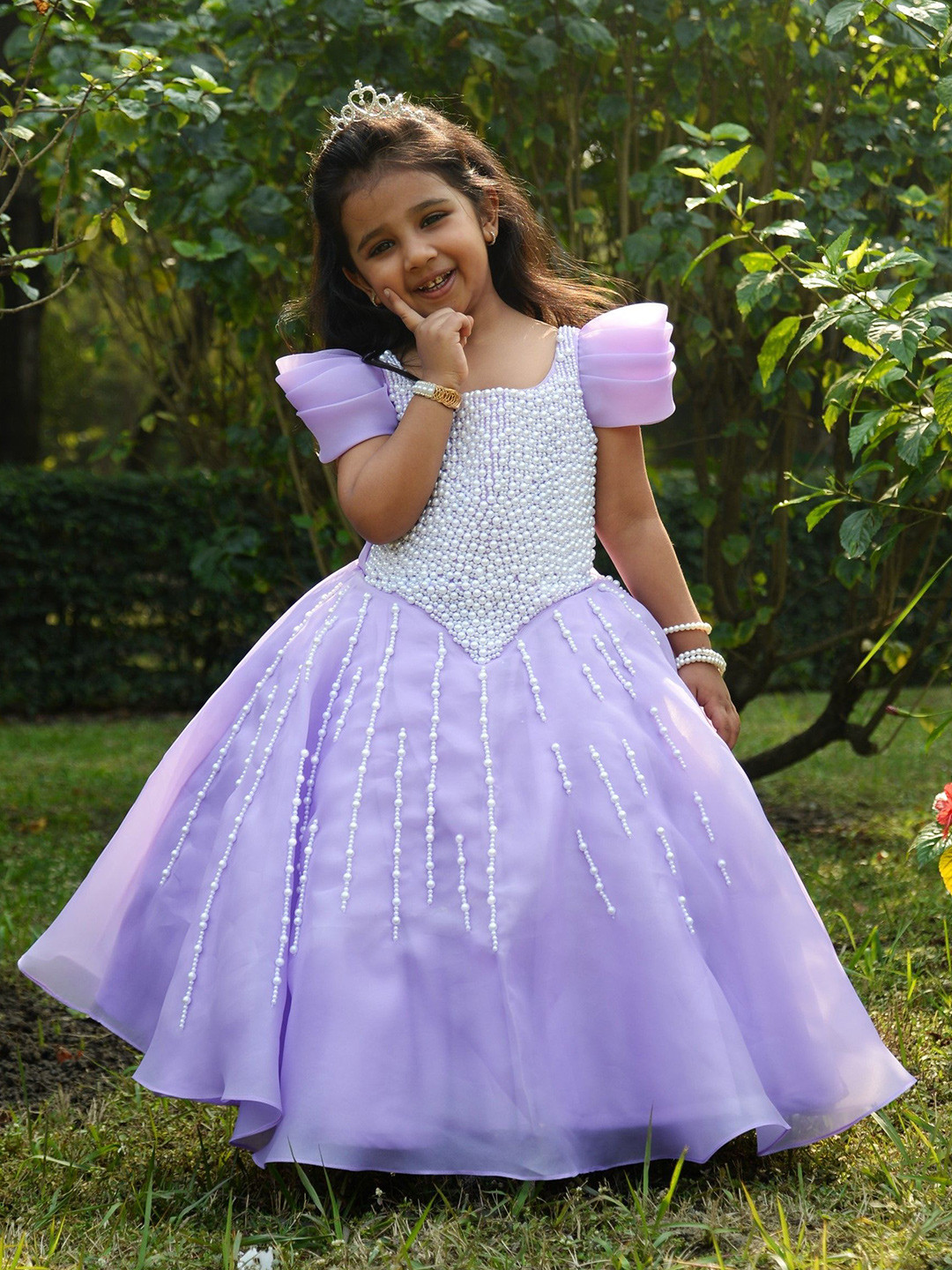 Buy TOPLOVE Pearl Embedded Lavender Gown - Dresses for Girls 33280976 ...