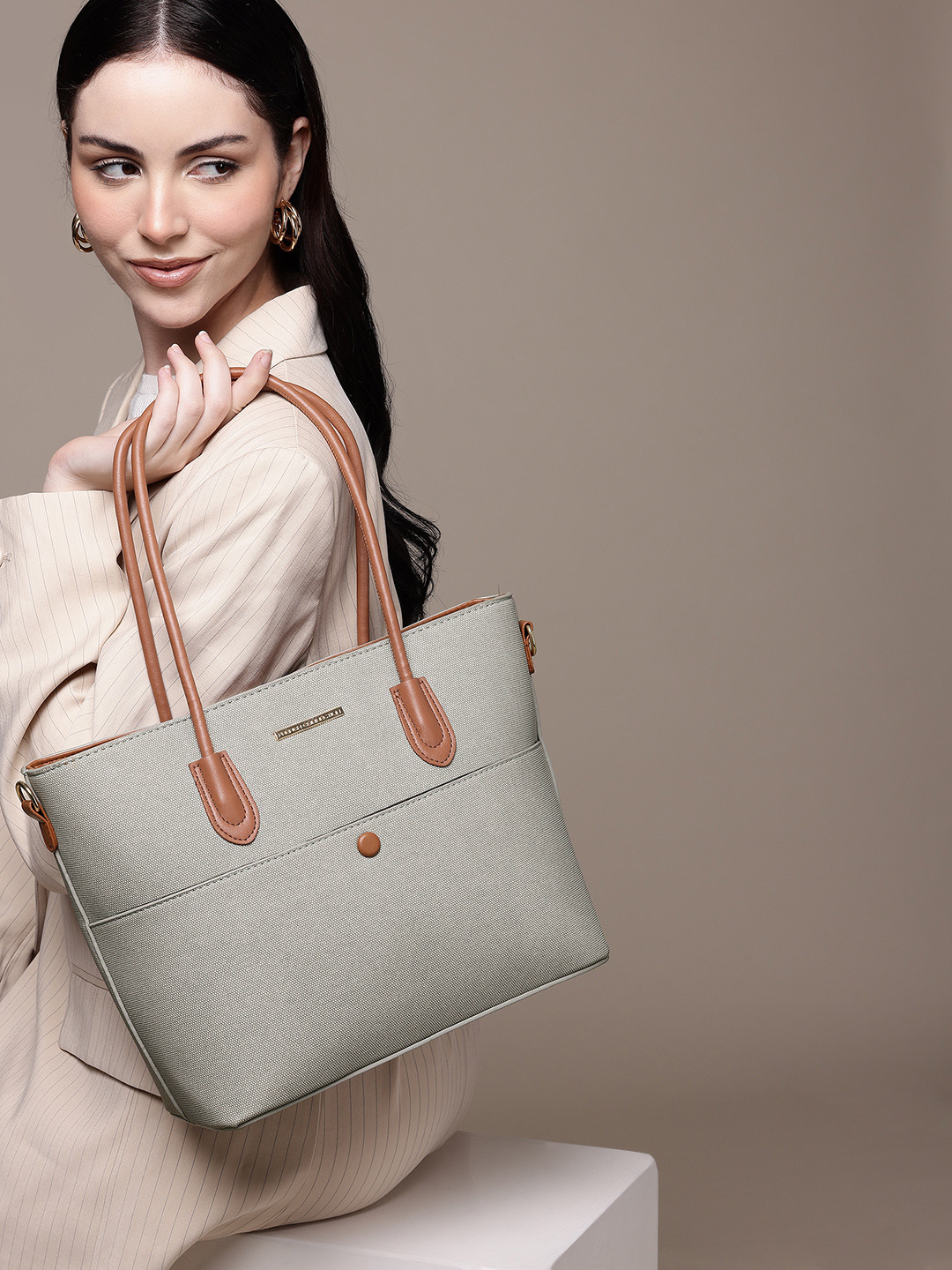 Buy French Connection Textured Structured Shoulder Bag - Handbags for ...